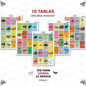 The Farm Lotería Set | Loteria La Granja (bilingual) – Spanish ...