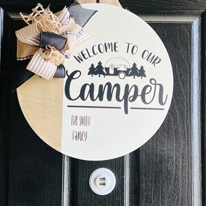 Camper Door Decor, Welcome Camper Sign, Camper Door Hanger, Camper ...