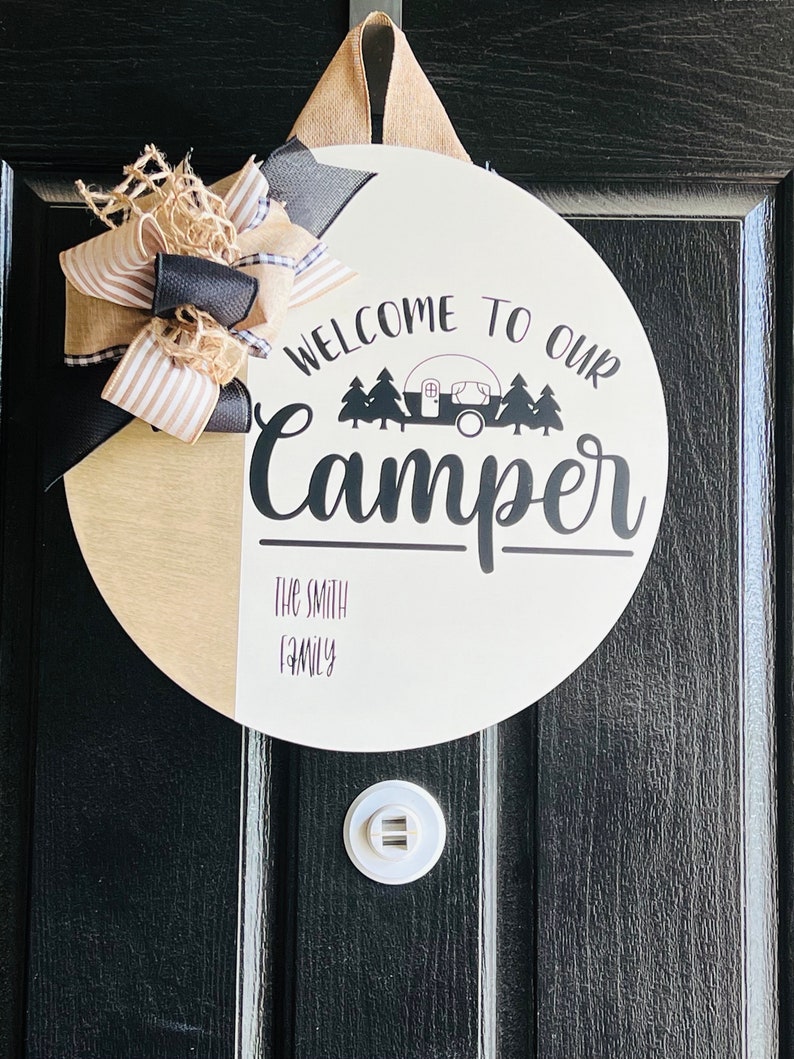 Camper Door Decor, Welcome Camper Sign, Camper Door Hanger, Camper ...