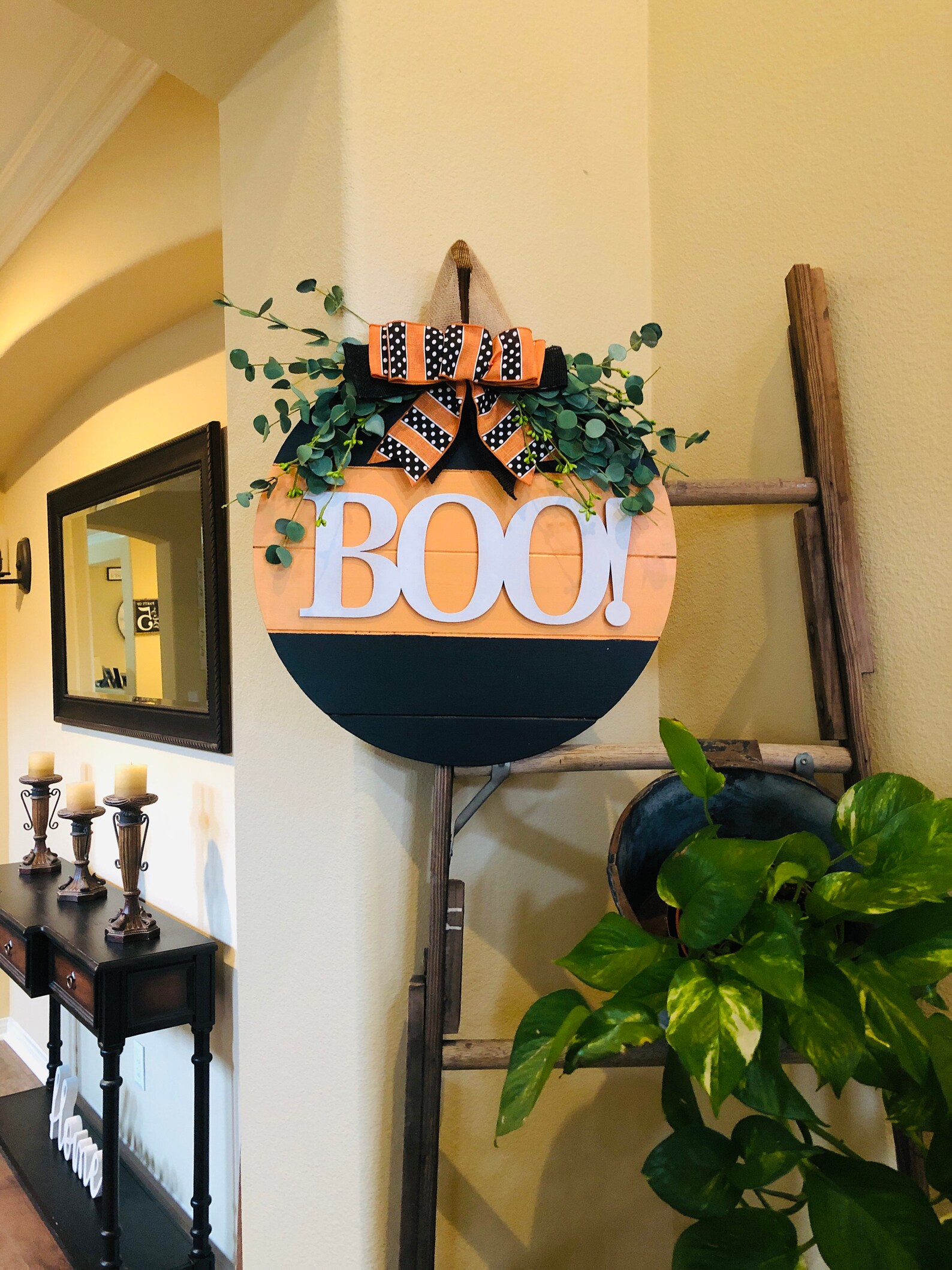 Boo Door Decor Halloween Door Sign Halloween Wood Wreath - Etsy
