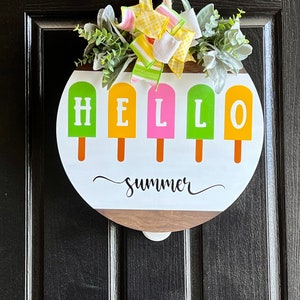 Summer Front Door Decor, Welcome Door Sign, Hello Summer, Front Door ...