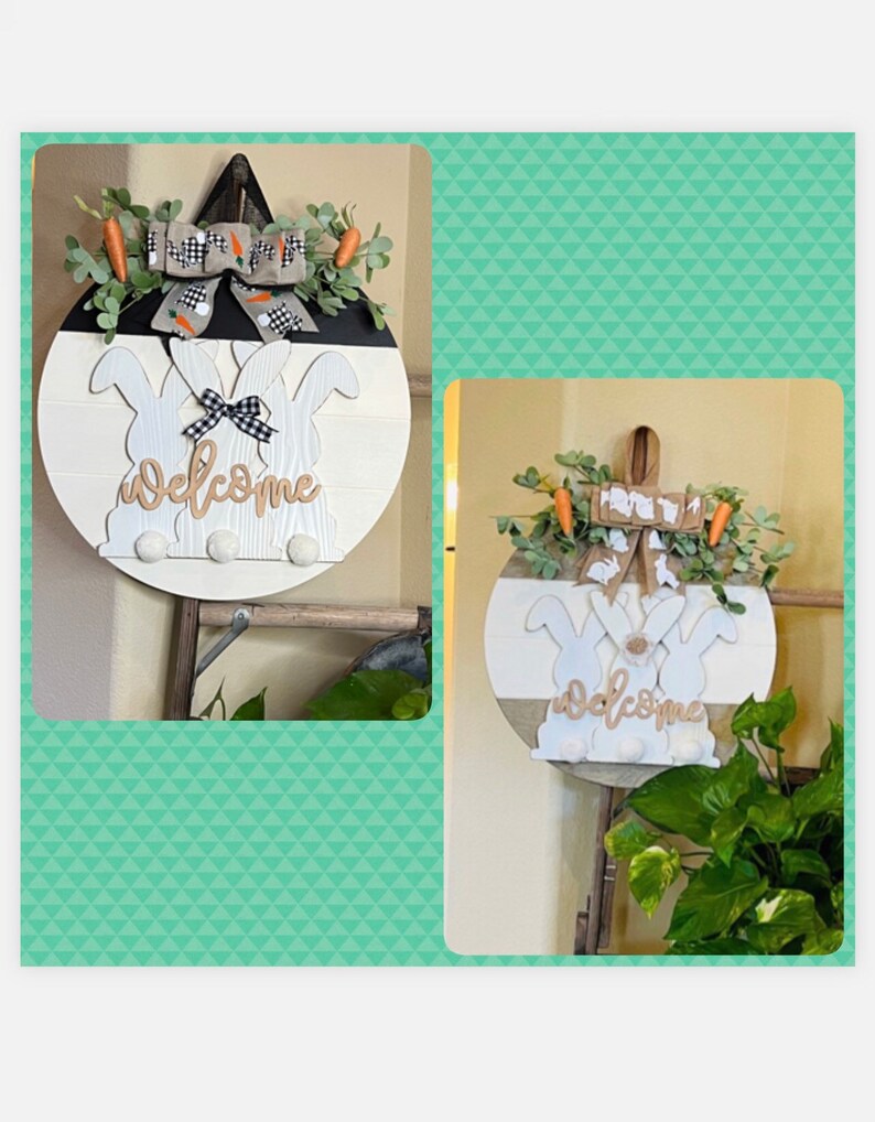 Easter Door Sign Wood Round Door Hanger - Etsy