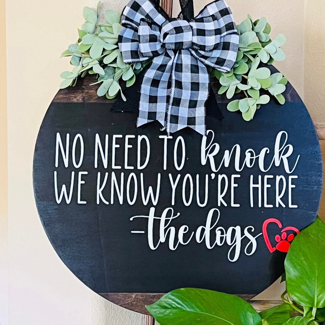 Front Door Decor, Welcome Door Sign, Funny Dog Door Sign, Dog Welcome ...