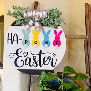 Easter Door Decor, Welcome Easter Door Sign, Spring Door Wreath, Front ...