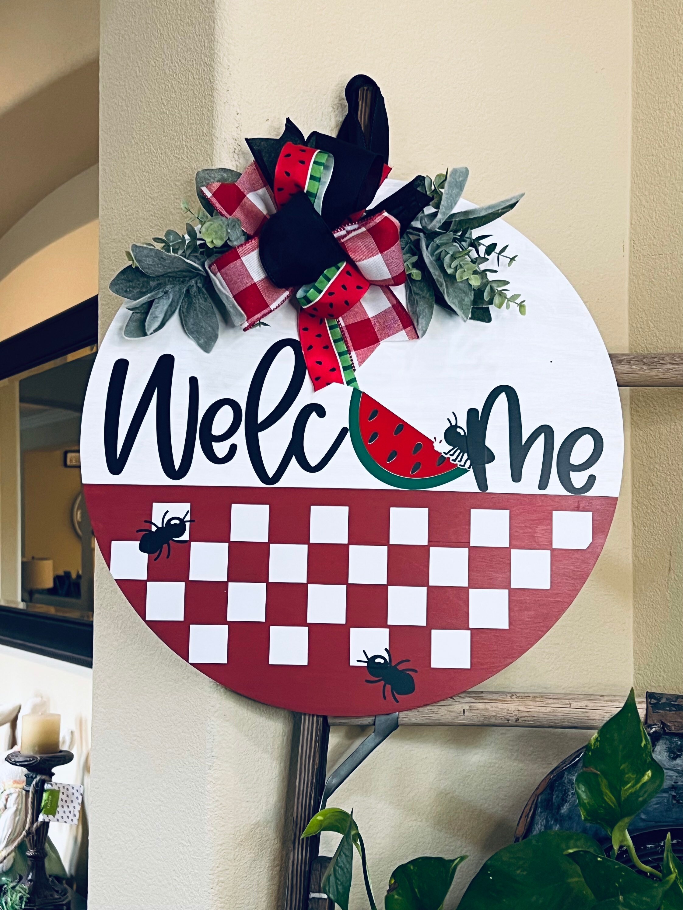 Summer Door Sign Front Door Decor Watermelon Door Hanger - Etsy