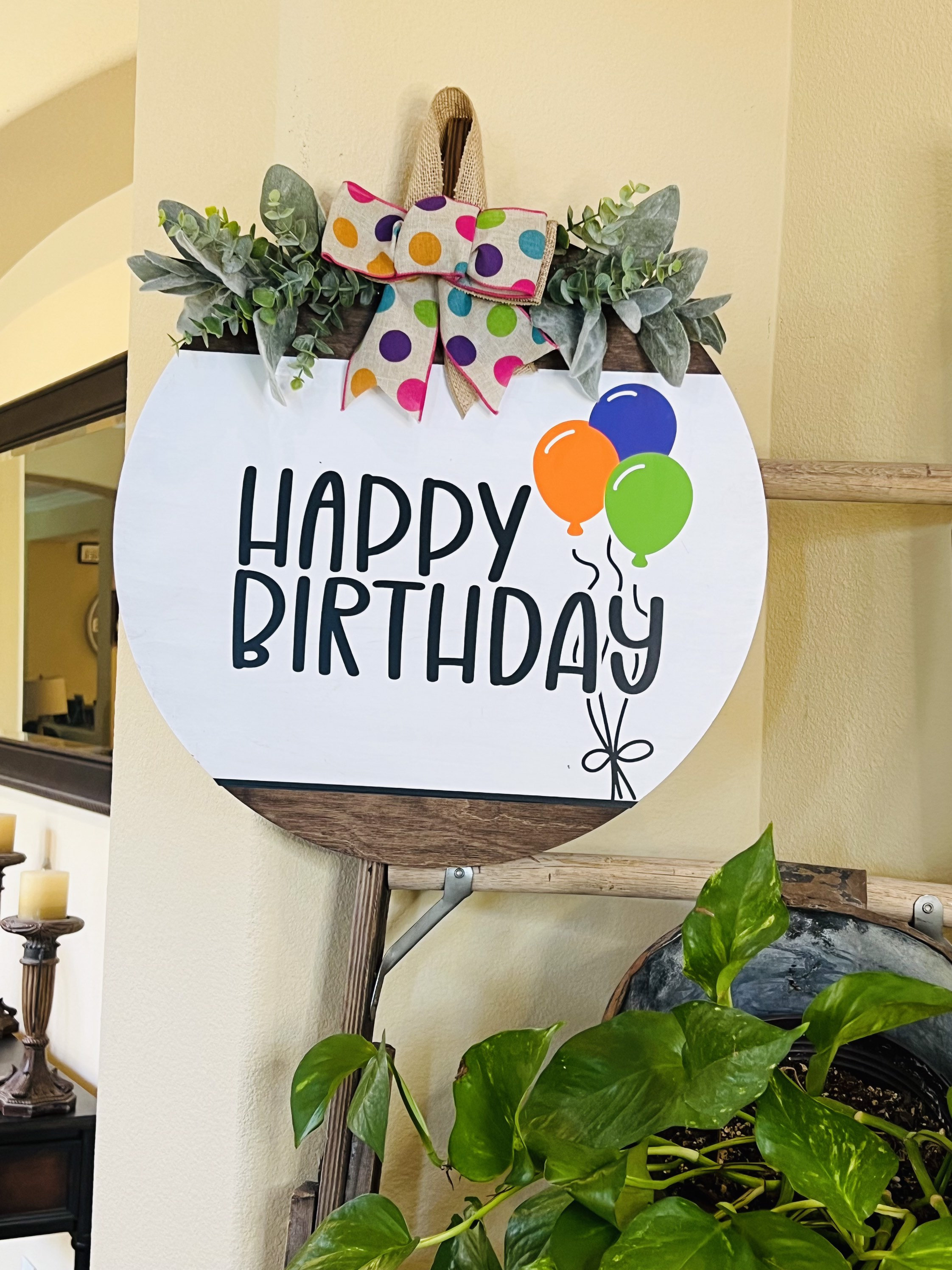 Front Door Decor Happy Birthday Door Sign Front Door Wreath - Etsy