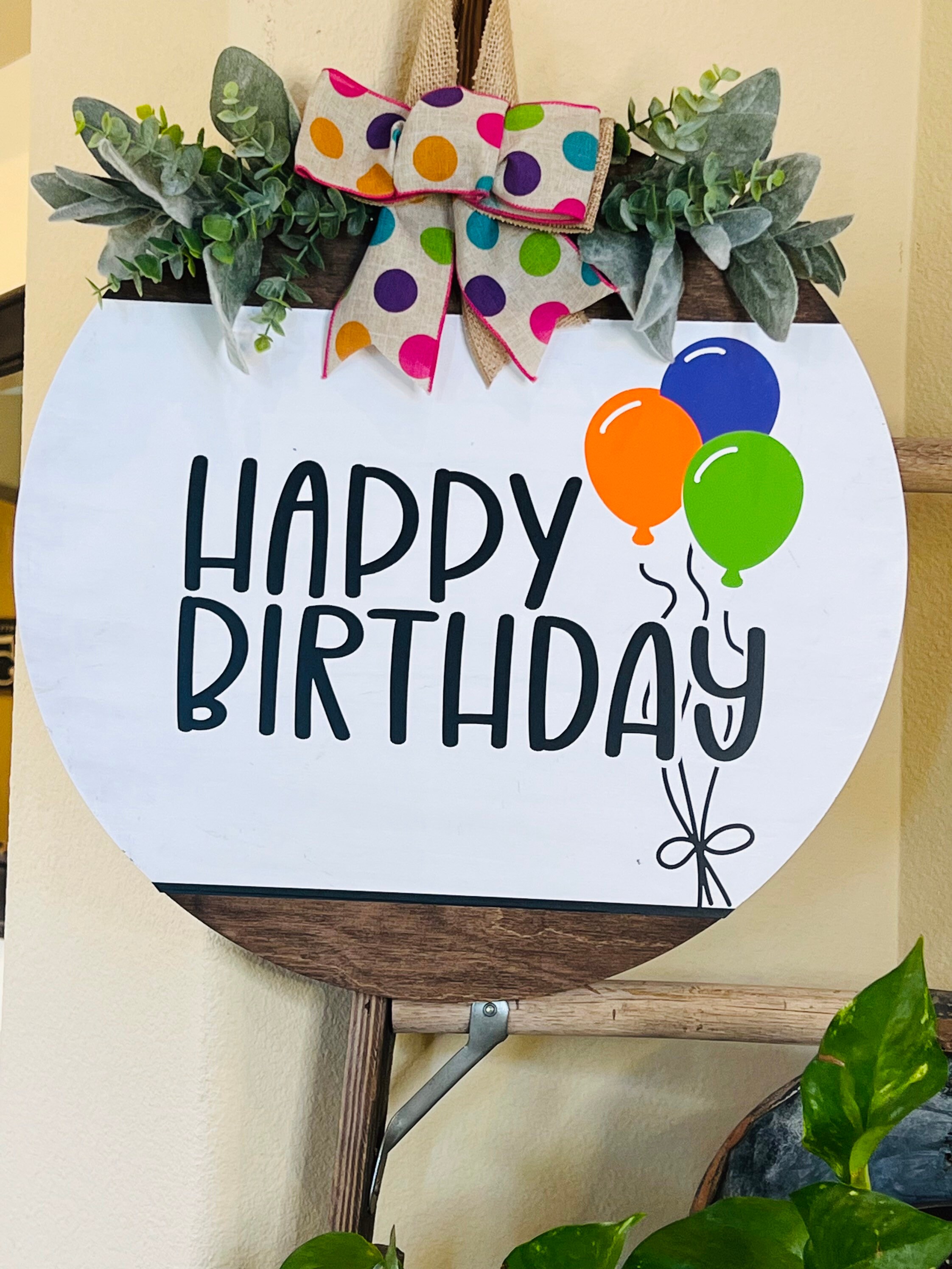 Front Door Decor Happy Birthday Door Sign Front Door Wreath - Etsy