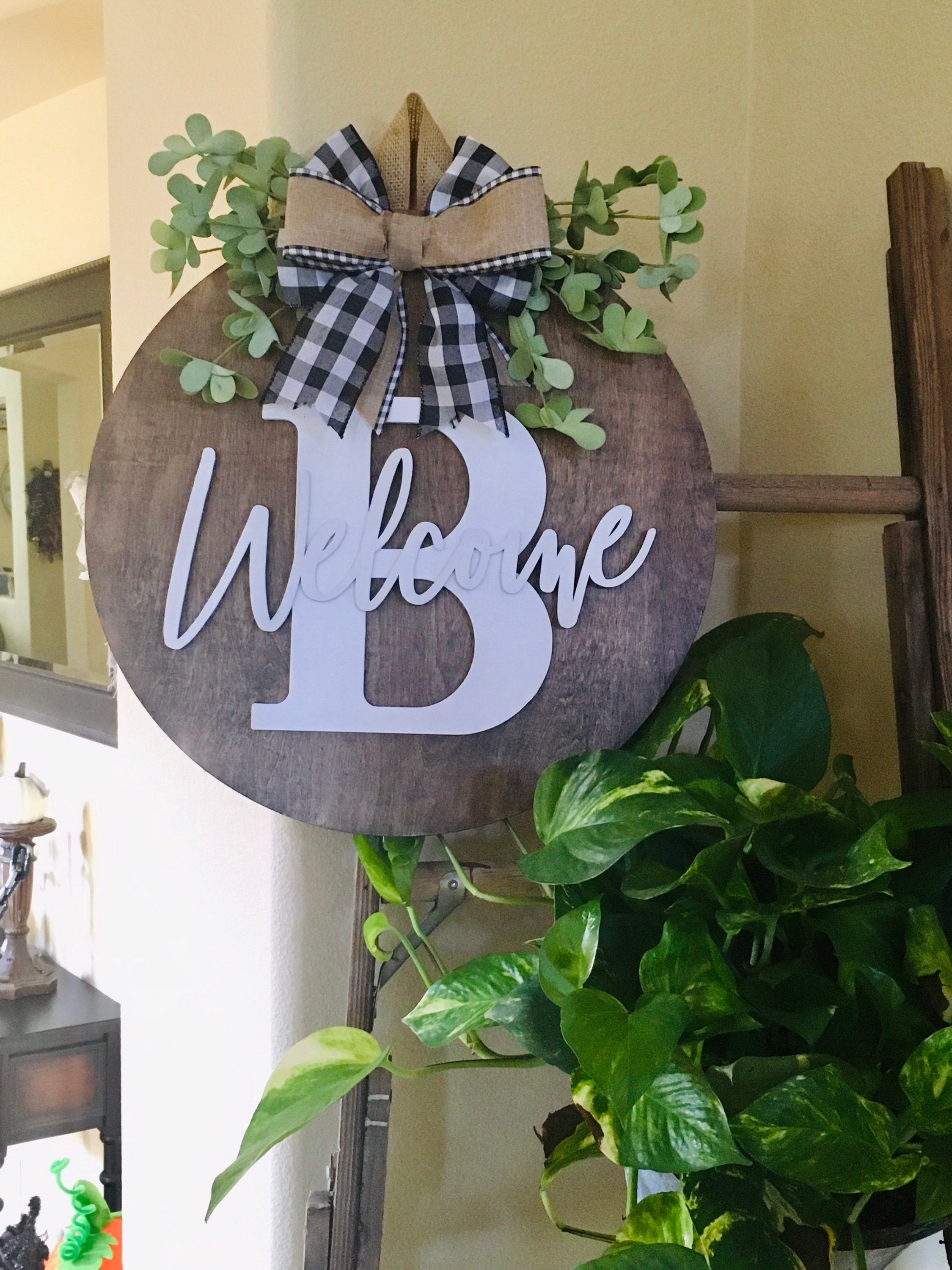 Monogram Front Door Sign Welcome Door Decor Front Door - Etsy Canada