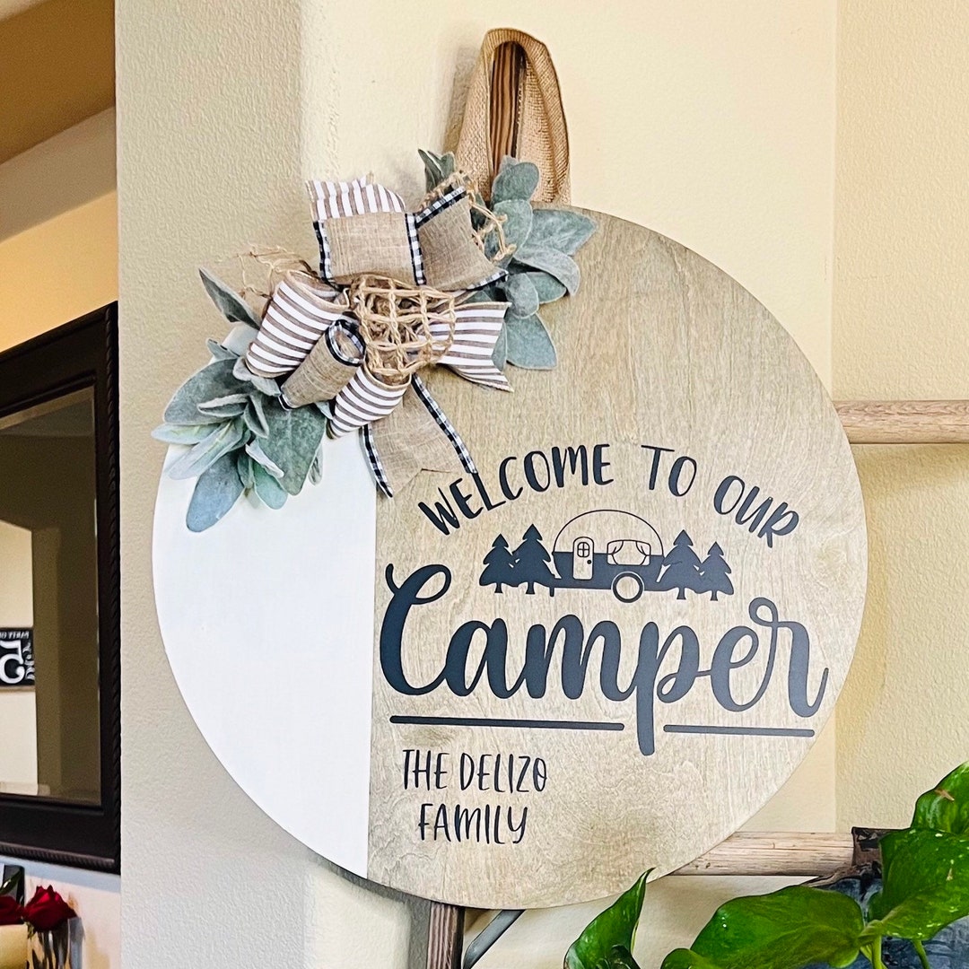 Camper Door Decor, Welcome Camper Sign, Camper Door Hanger, Camper ...