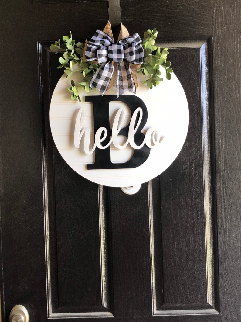 Monogram Front Door Sign Welcome Door Decor Front Door | Etsy