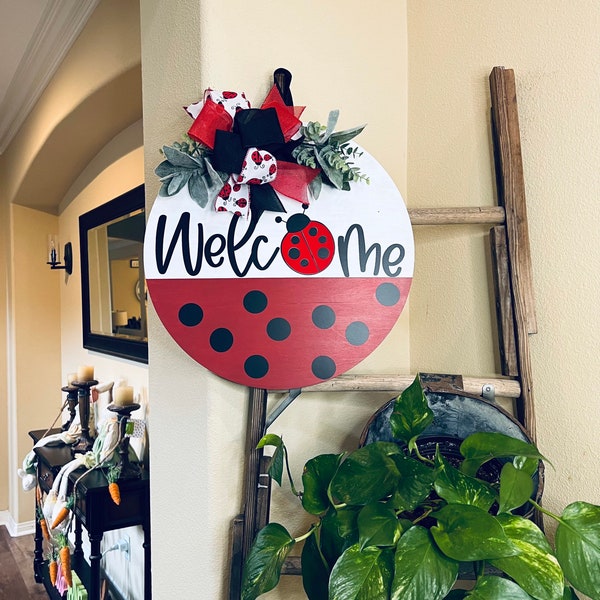 Ladybug Welcome Sign - Etsy