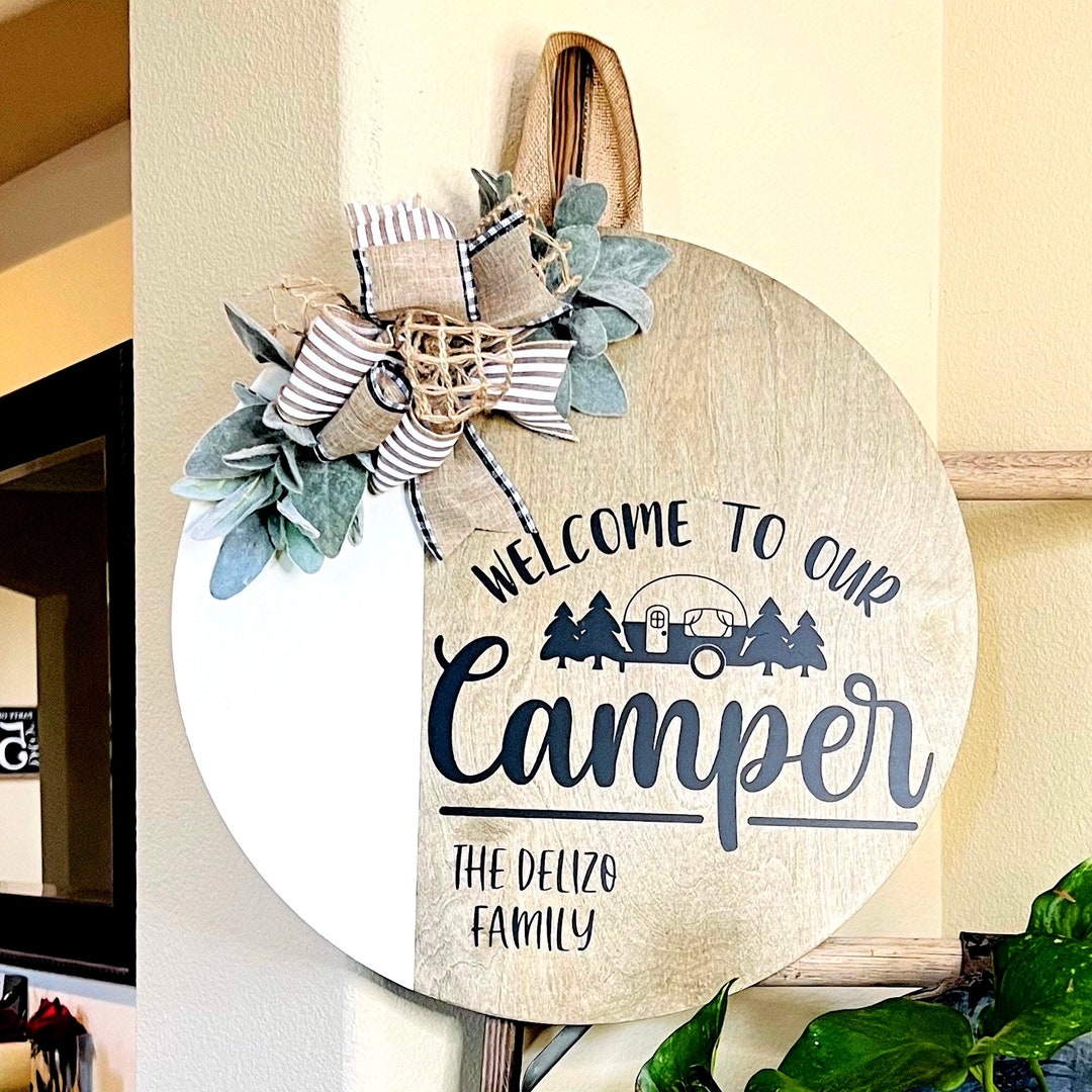 Camper Door Decor, Welcome Camper Sign, Camper Door Hanger, Camper ...