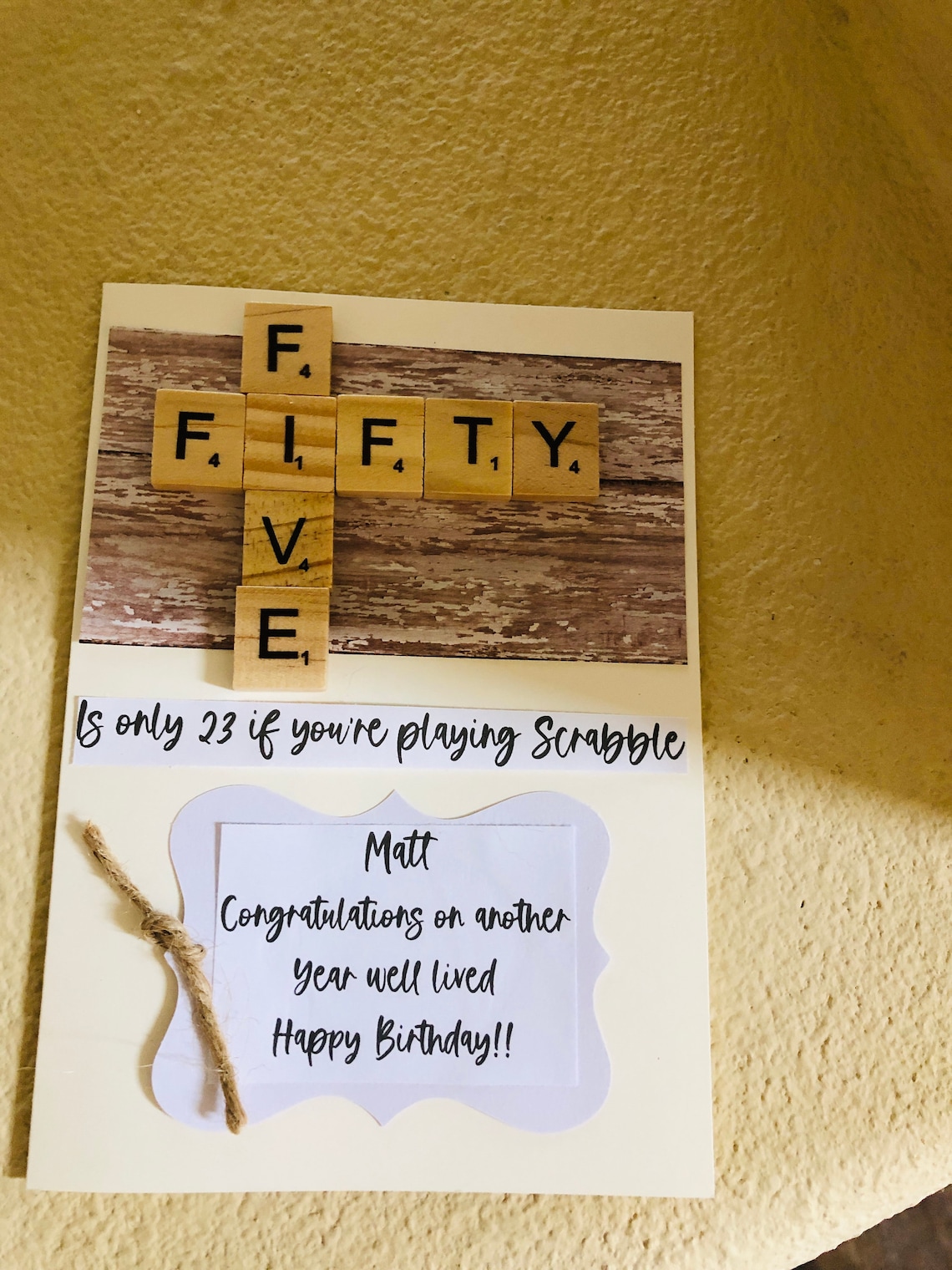 Scrabble Birthday Card Personalized Scrabble Birthday | Etsy