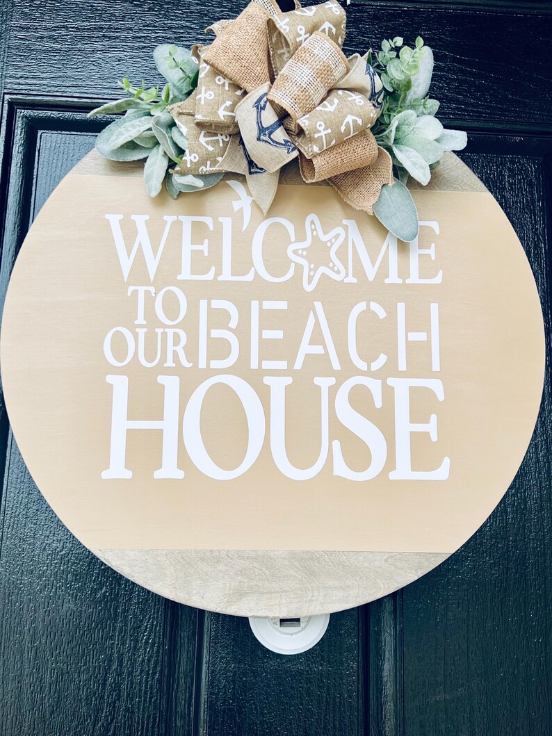 Beach Door Decor, Beach Door Hanger, Nautical Door Sign, Beach Wood ...