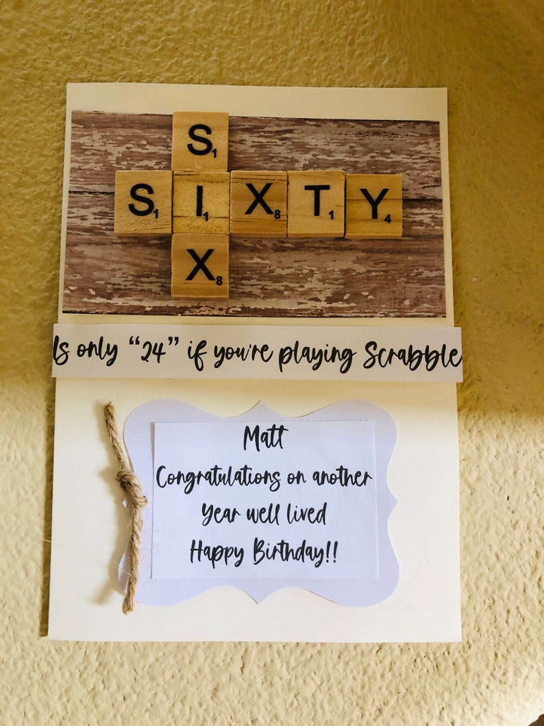 Scrabble Birthday Card Personalized Scrabble Birthday | Etsy