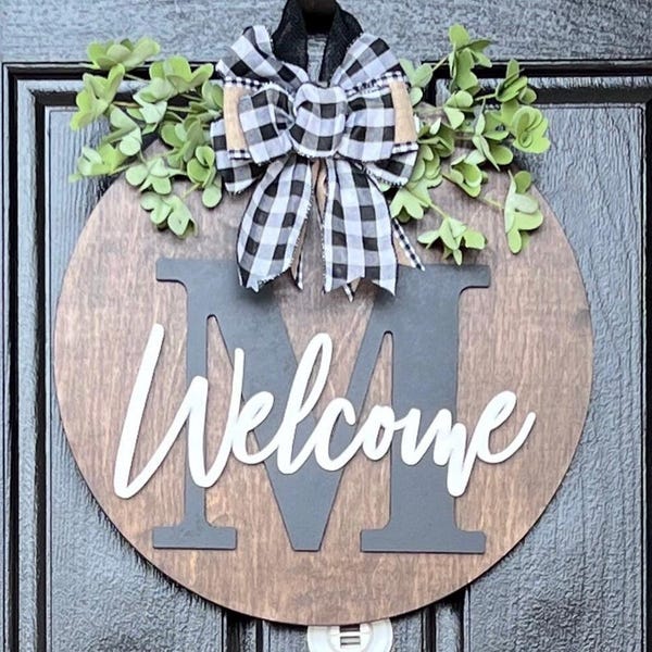 Monogram Door Hanger - Etsy