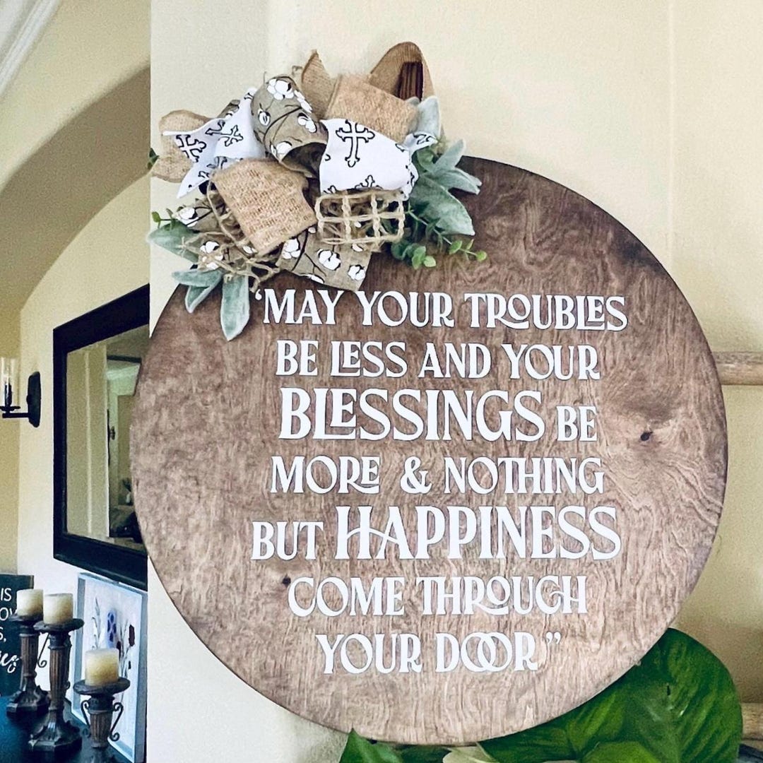 Front Door Decor, Blessings Door Sign, Christian Door Hanger, Scripture ...