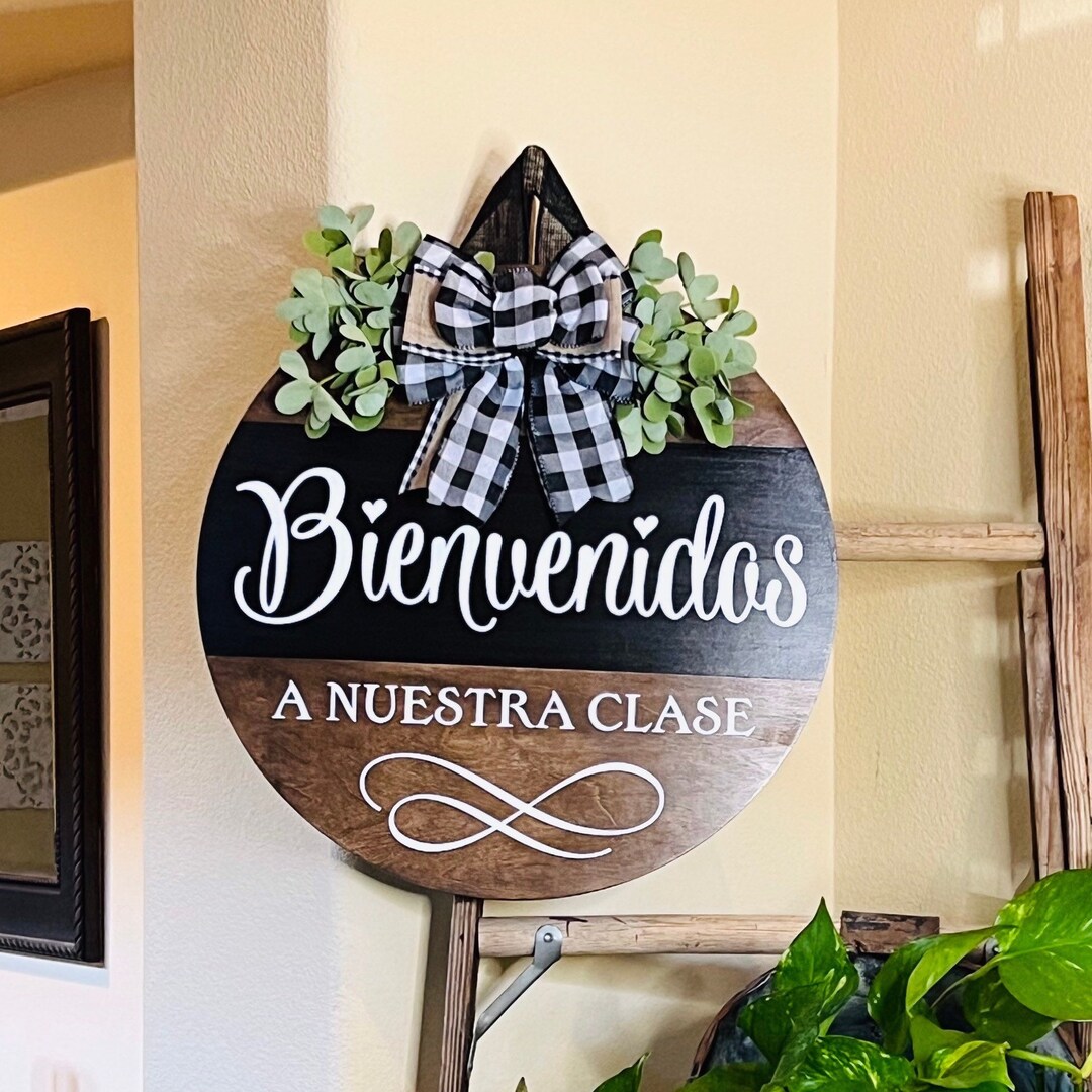 Bienvenidos A Nuestra Clase Door Decor, Bienvenidos Door Sign, Spanish ...