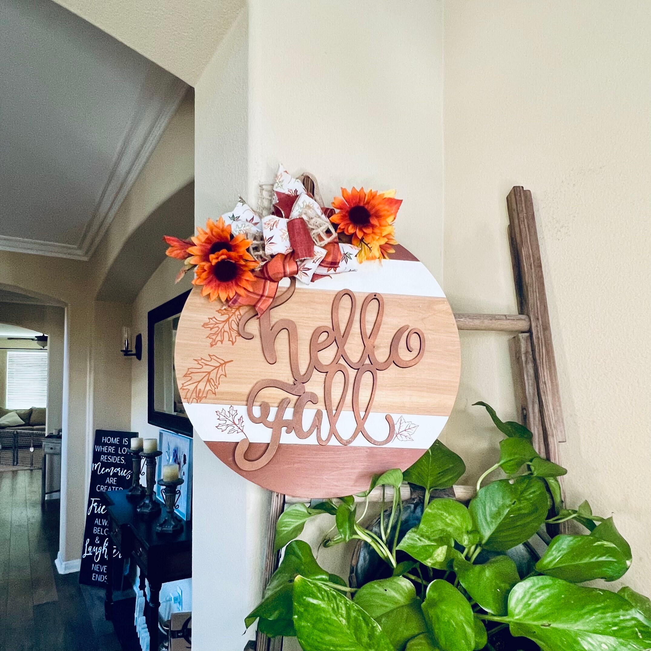 Fall Front Door Sign, Autumn Door Hanger, Fall Door Wreath, Fall Door ...