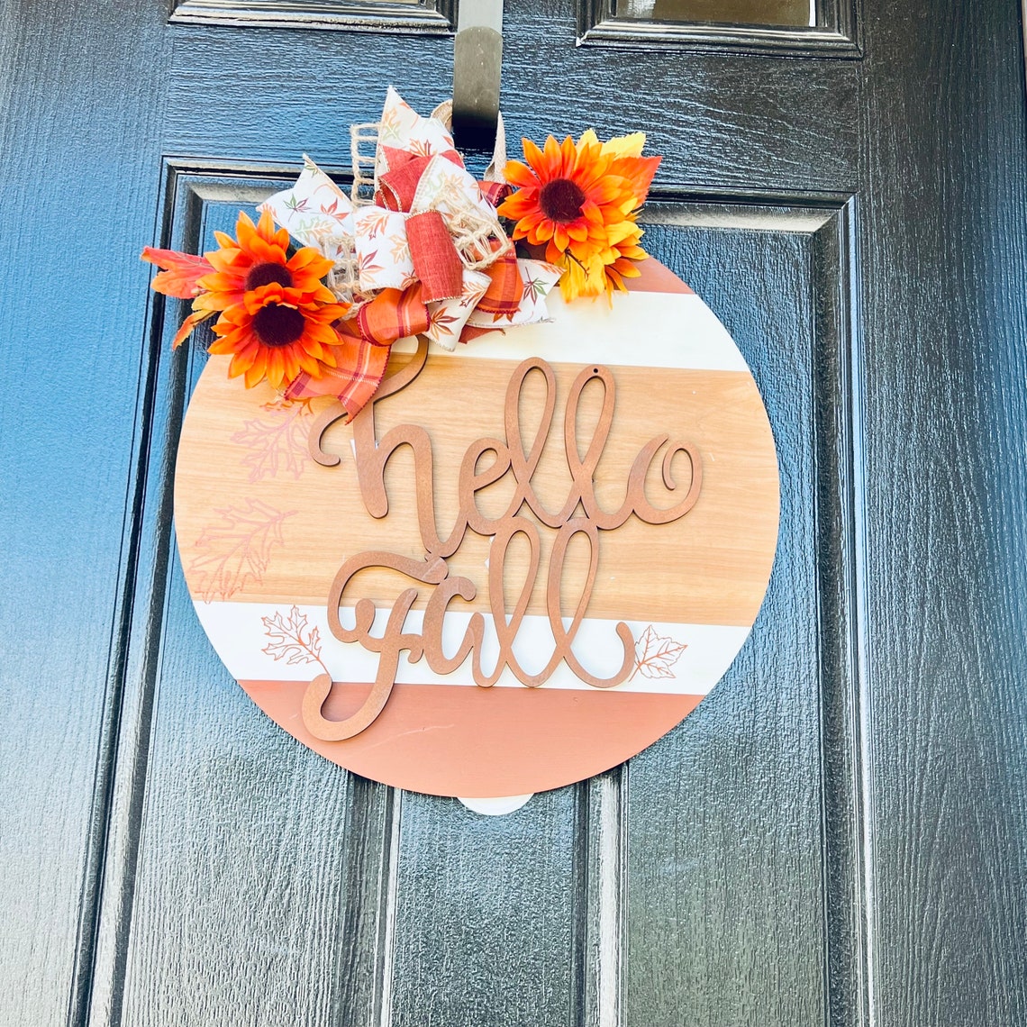 Fall Front Door Sign, Autumn Door Hanger, Fall Door Wreath, Fall Door ...