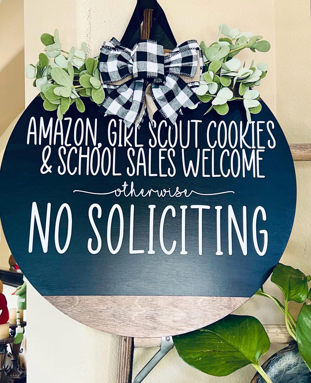 Front Door Decor, Funny No Soliciting Door Sign, Funny Door Hanger ...
