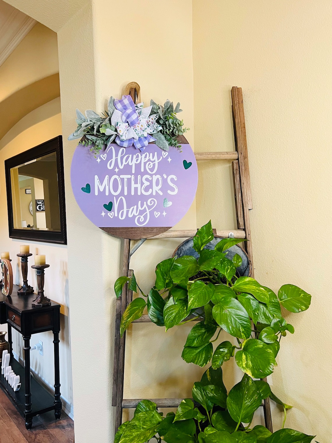 Front Door Decor, Mothers Day Door Sign, Front Door Hanger, Welcome ...