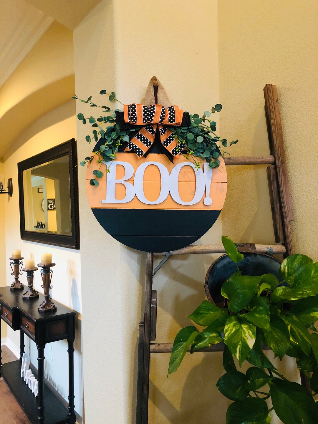 Boo Door Decor Halloween Door Sign Halloween Wood Wreath - Etsy