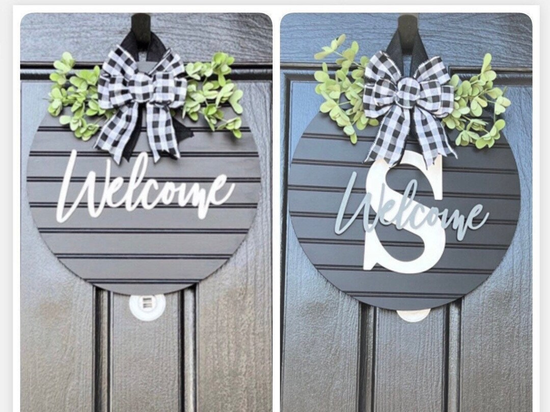 Monogram Double Door Decor | Welcome Double Door Signs | Personalized ...