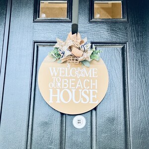 Beach Door Decor, Beach Door Hanger, Nautical Door Sign, Beach Wood ...