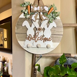 Easter Door Sign Wood Round Door Hanger - Etsy