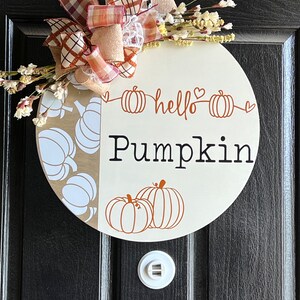 Fall Front Door Decor, Welcome Door Sign, Hello Pumpkin, Front Door ...