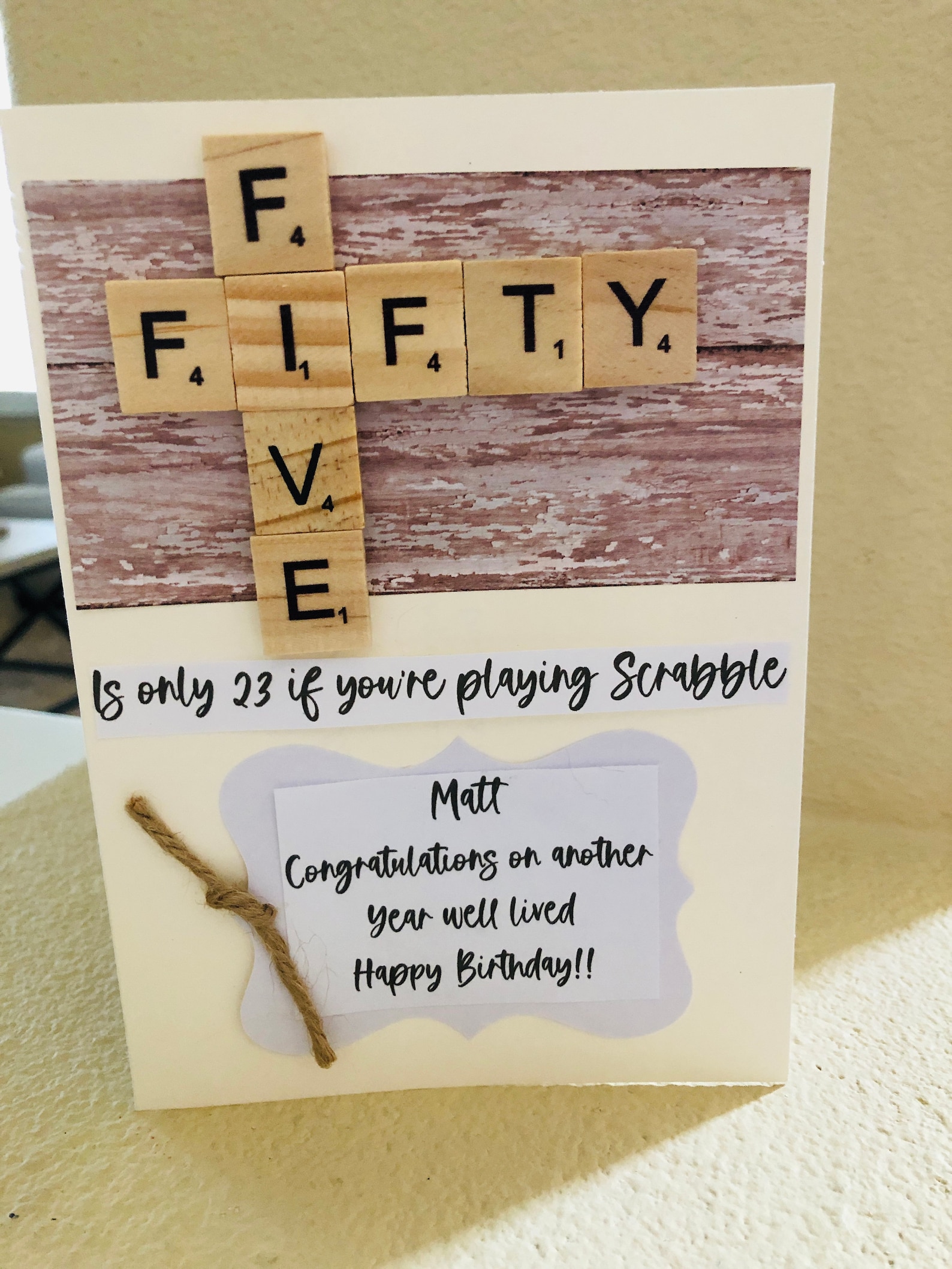 Scrabble Birthday Card Personalized Scrabble Birthday | Etsy