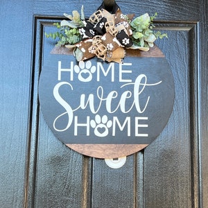 Front Door Decor, Dog Door Sign, Home Sweet Home Hanger, Front Door ...