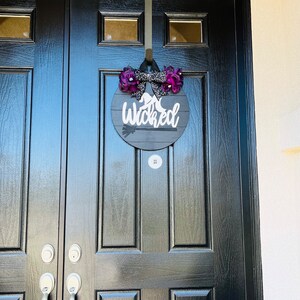 Halloween Door Decor, Halloween Welcome Sign, Wicked Door Hanger, Scary ...