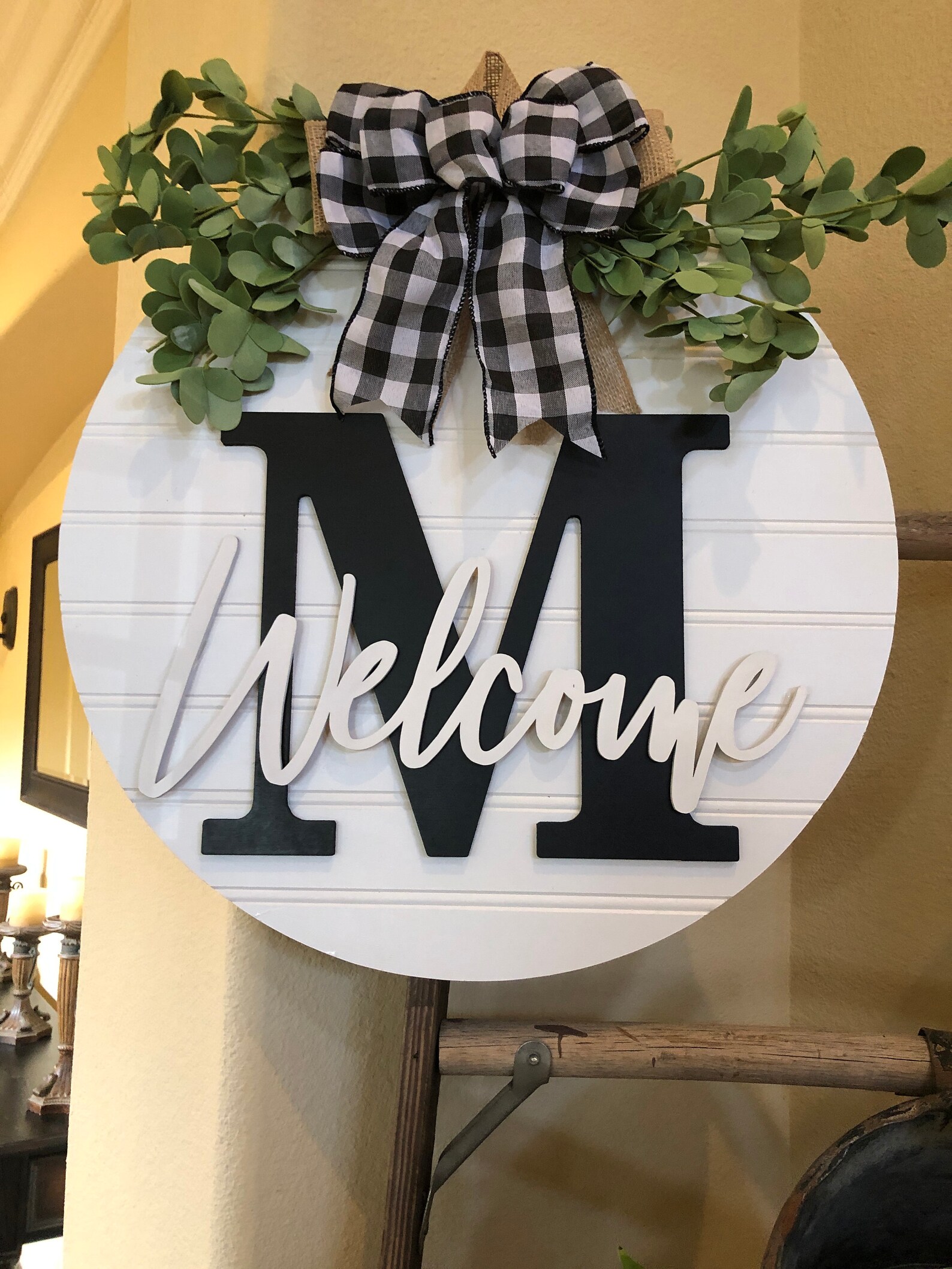 Monogram Front Door Sign Welcome Door Decor Front Door - Etsy Canada