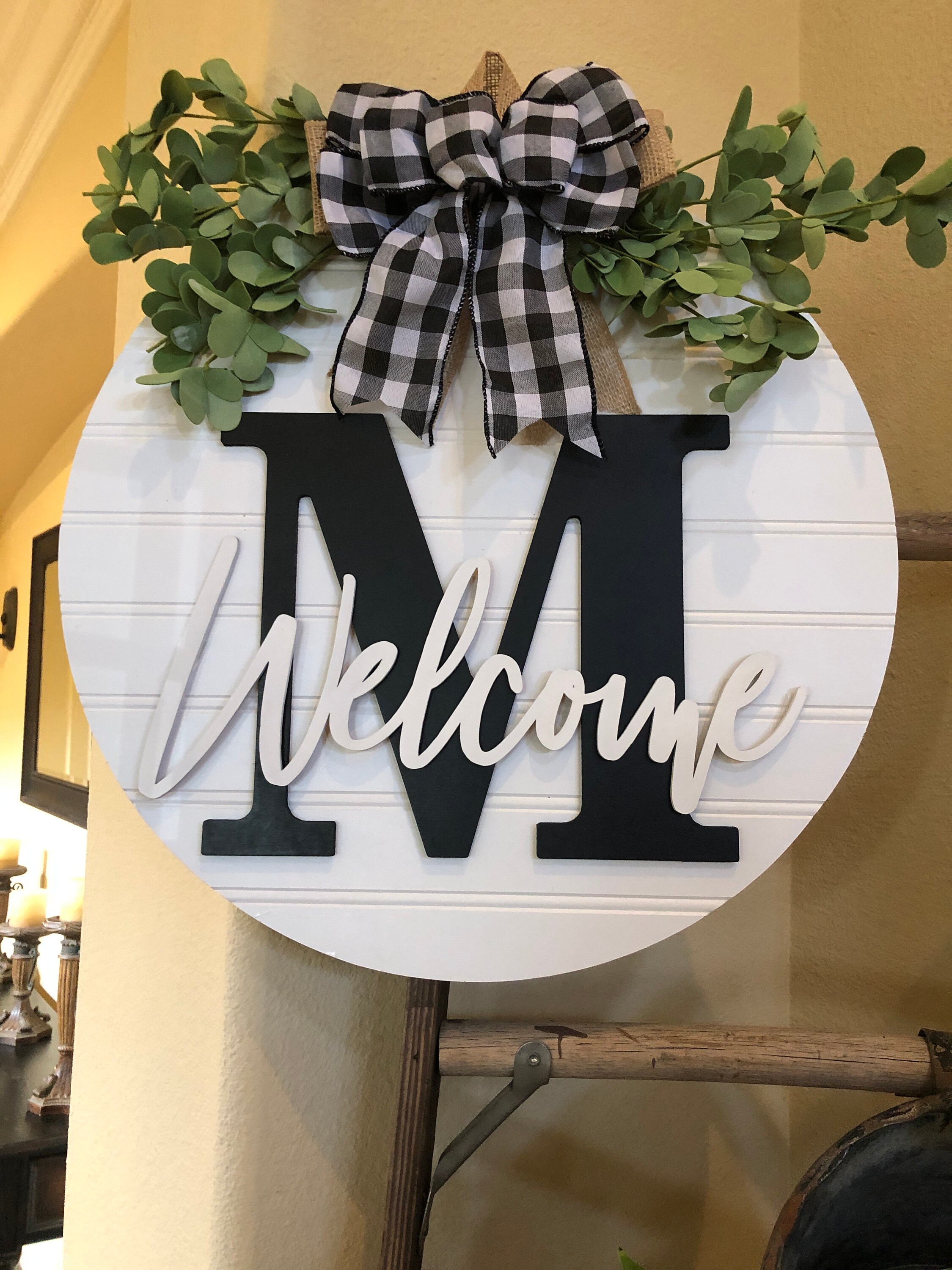 Monogram Front Door Sign Welcome Door Decor Front Door - Etsy Canada