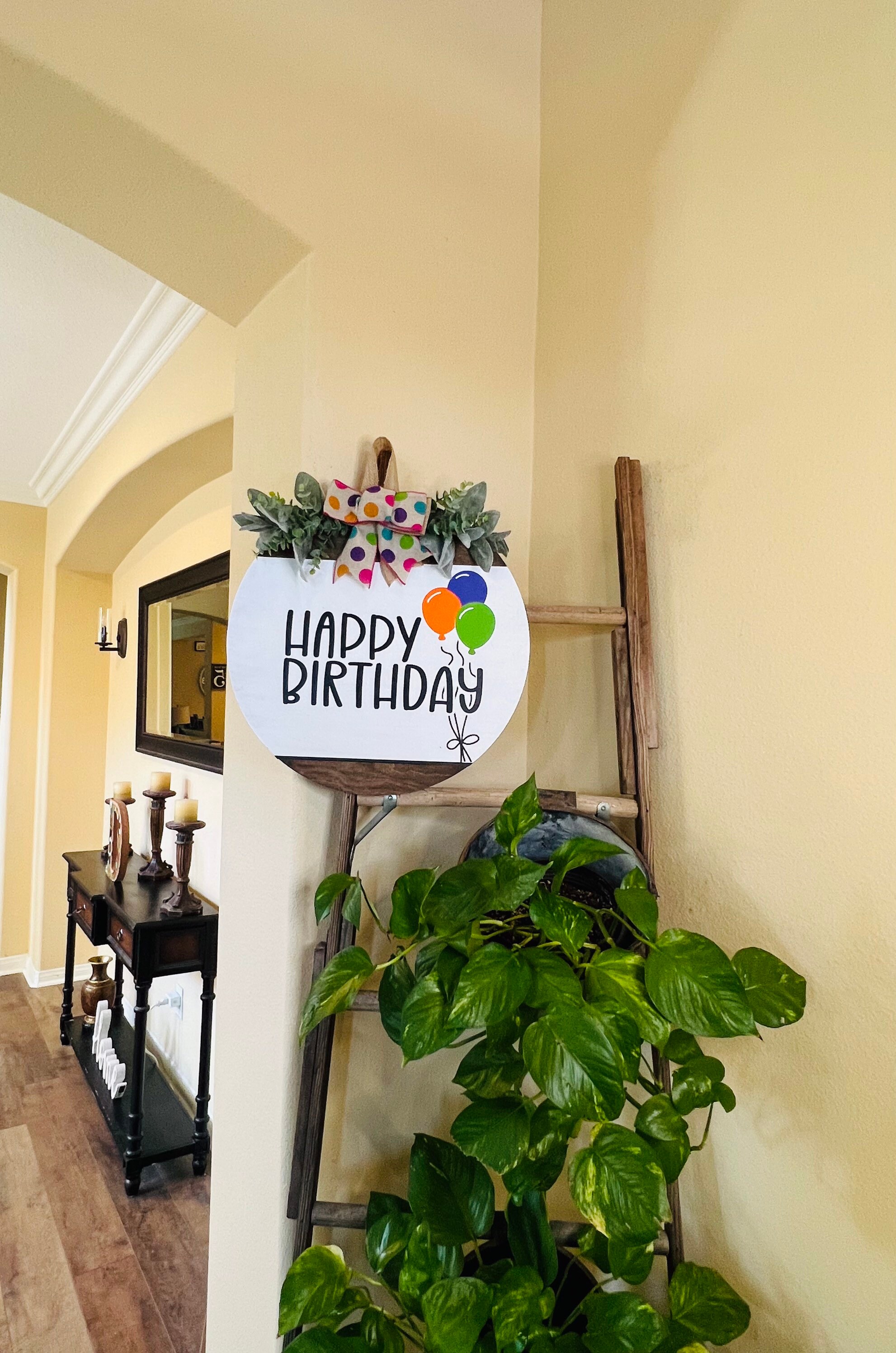 Front Door Decor Happy Birthday Door Sign Front Door Wreath - Etsy