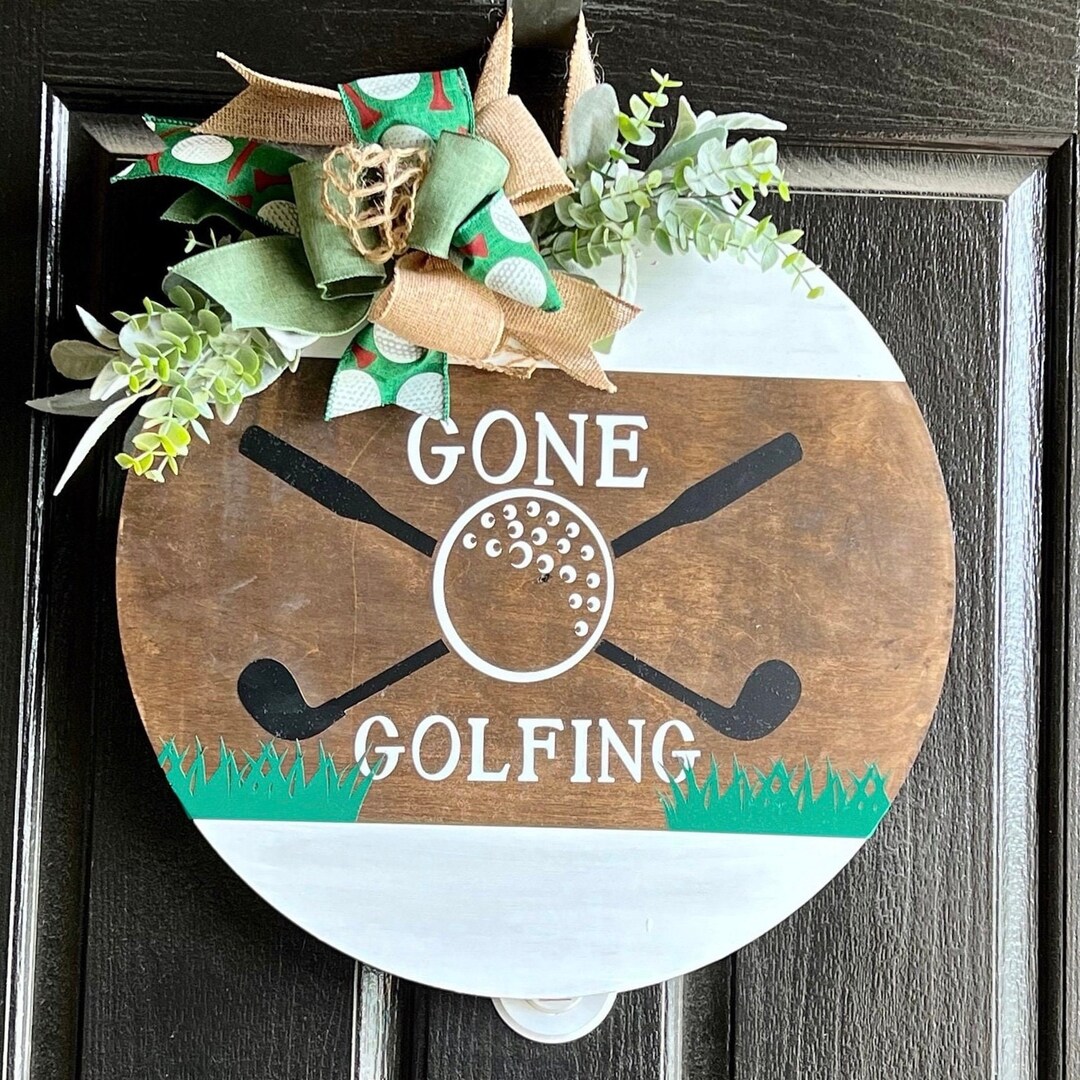 Front Door Decor, Golf Welcome Sign, Front Door Wreath, Golf Door ...