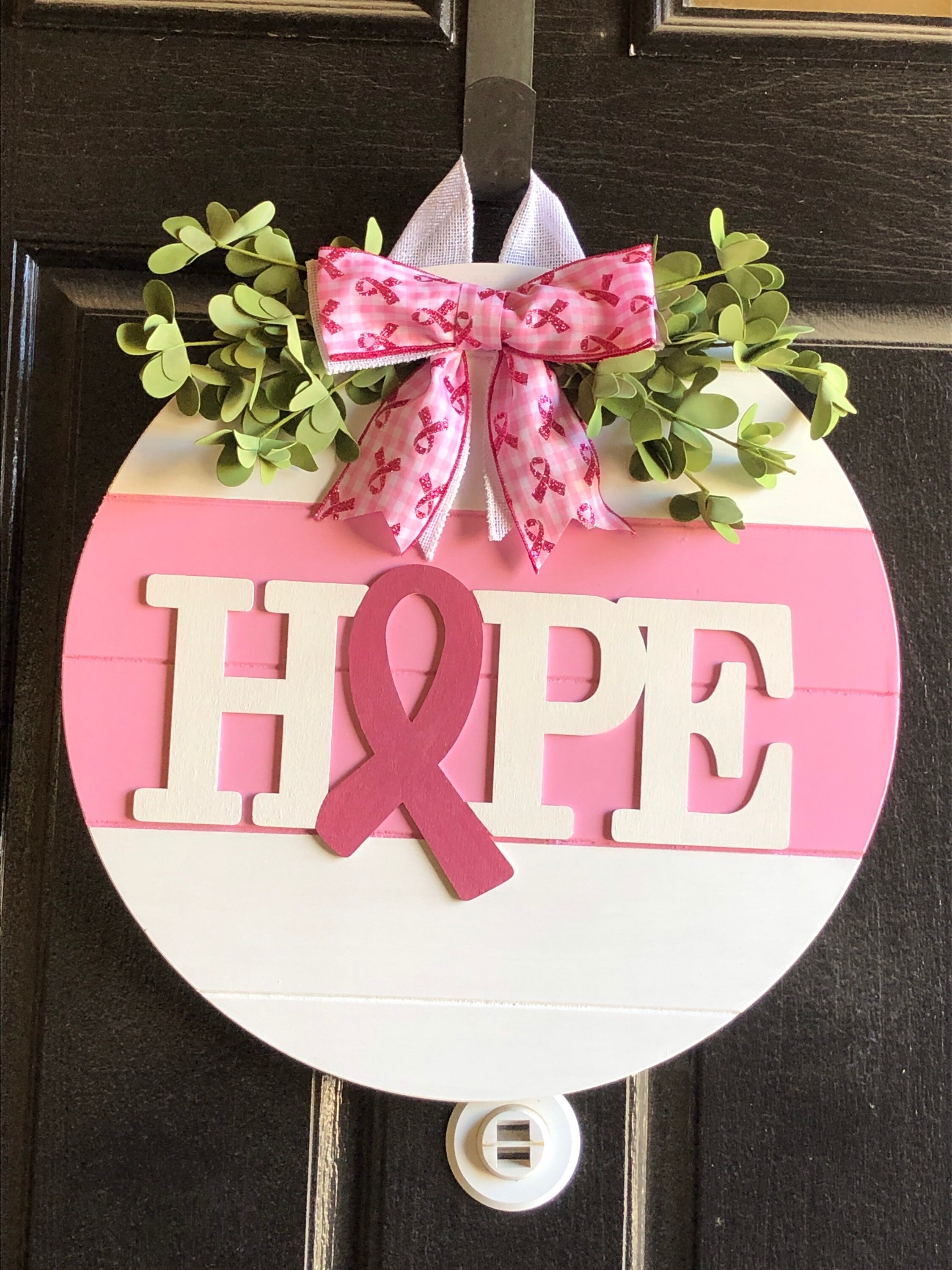 Breast Cancer Awareness Door Sign. Welcome Door Hanger Door - Etsy