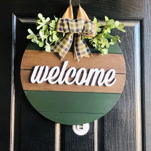 Front Door Decor, Welcome Front Door Sign, Front Door Wreath, Front ...