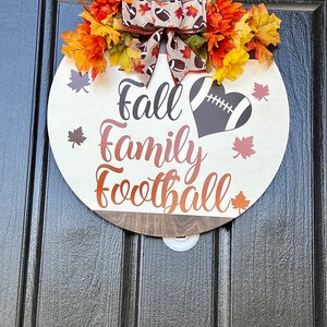 Front Door Decor, Fall, Family, Football Door Hanger, Fall Welcome Sign ...