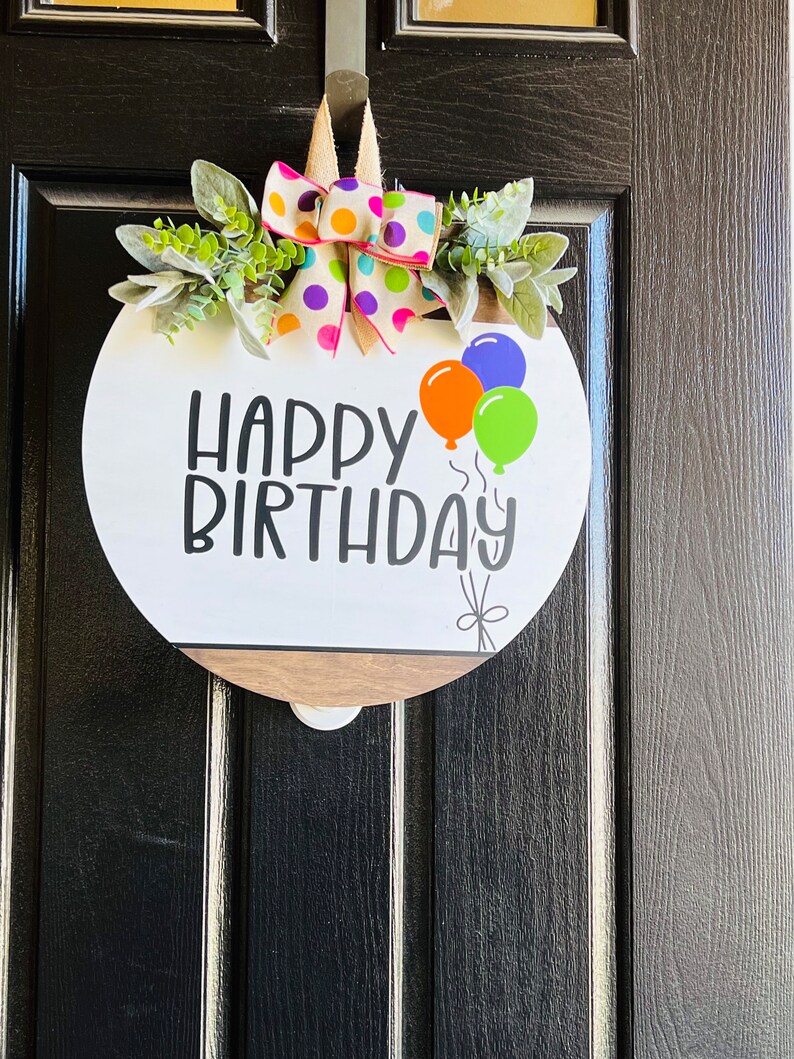 Front Door Decor Happy Birthday Door Sign Front Door Wreath - Etsy