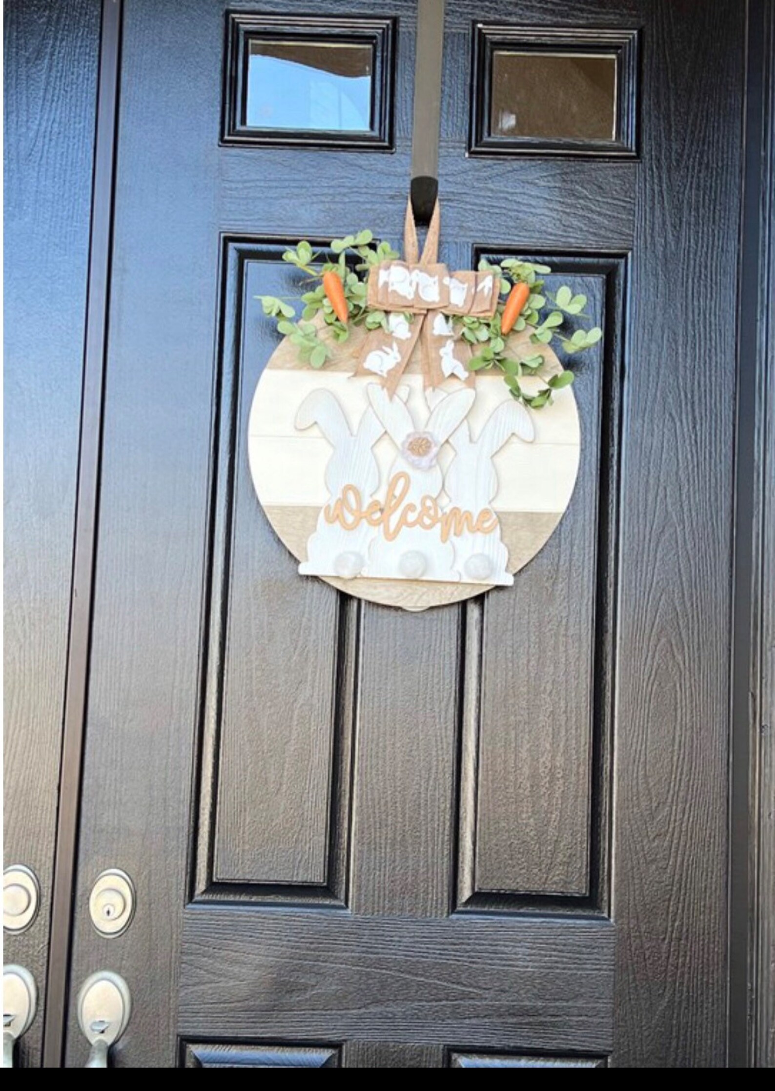 Easter Door Sign Wood Round Door Hanger - Etsy