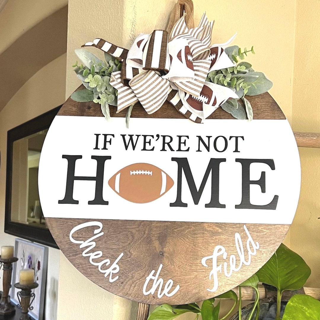 Front Door Decor, Football Welcome Sign, Football Wreath, Football Door ...