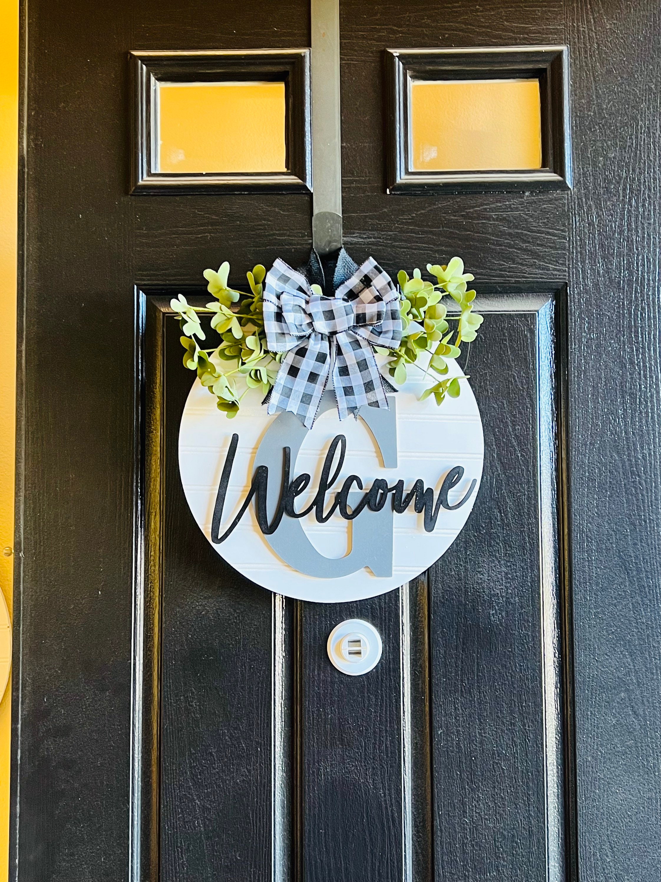 Monogram Front Door Sign Welcome Door Decor Front Door - Etsy