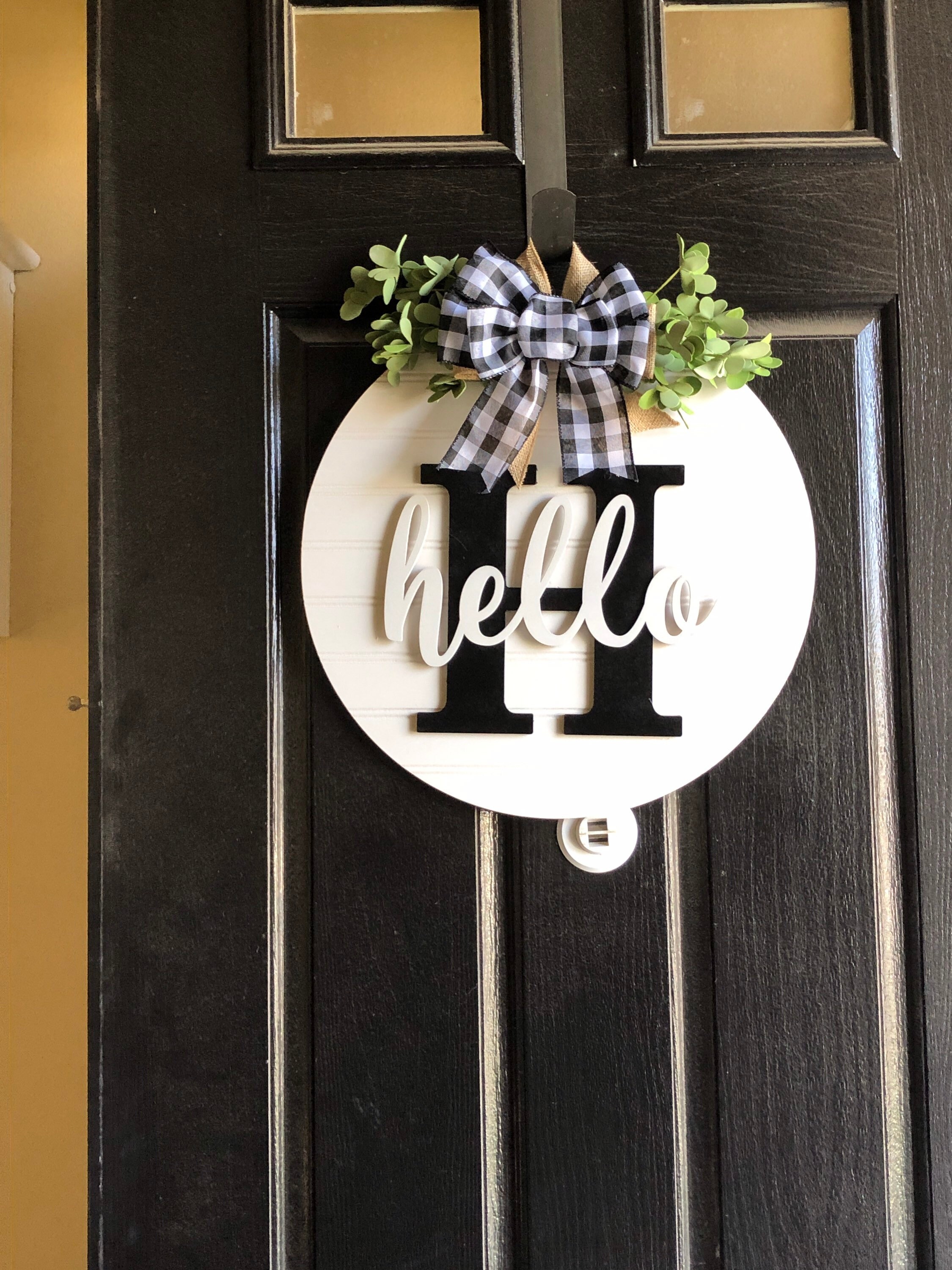 Monogram Front Door Sign Welcome Door Decor Front Door | Etsy