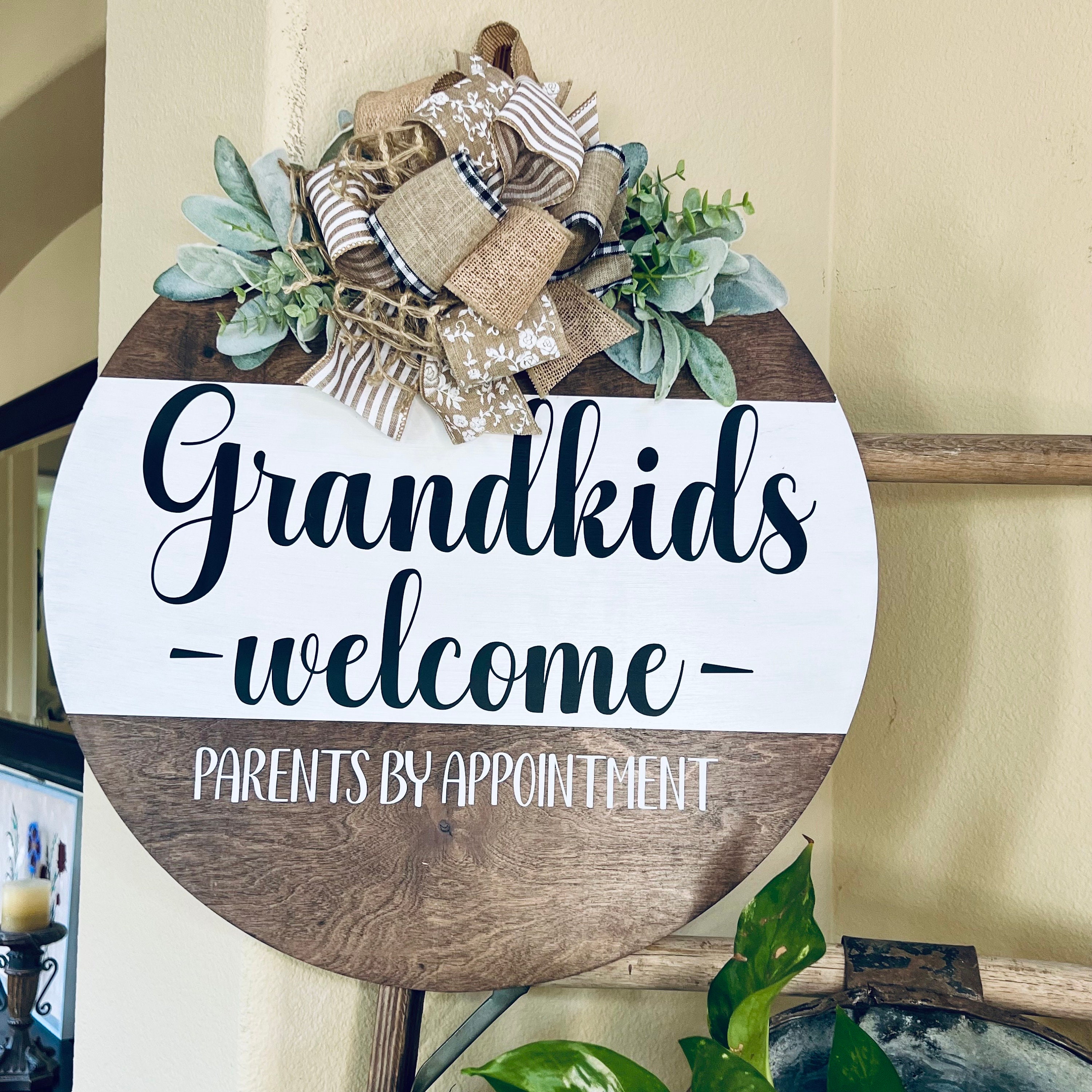 Front Door Decor, Grandparents Door Hanger, Welcome Door Sign ...