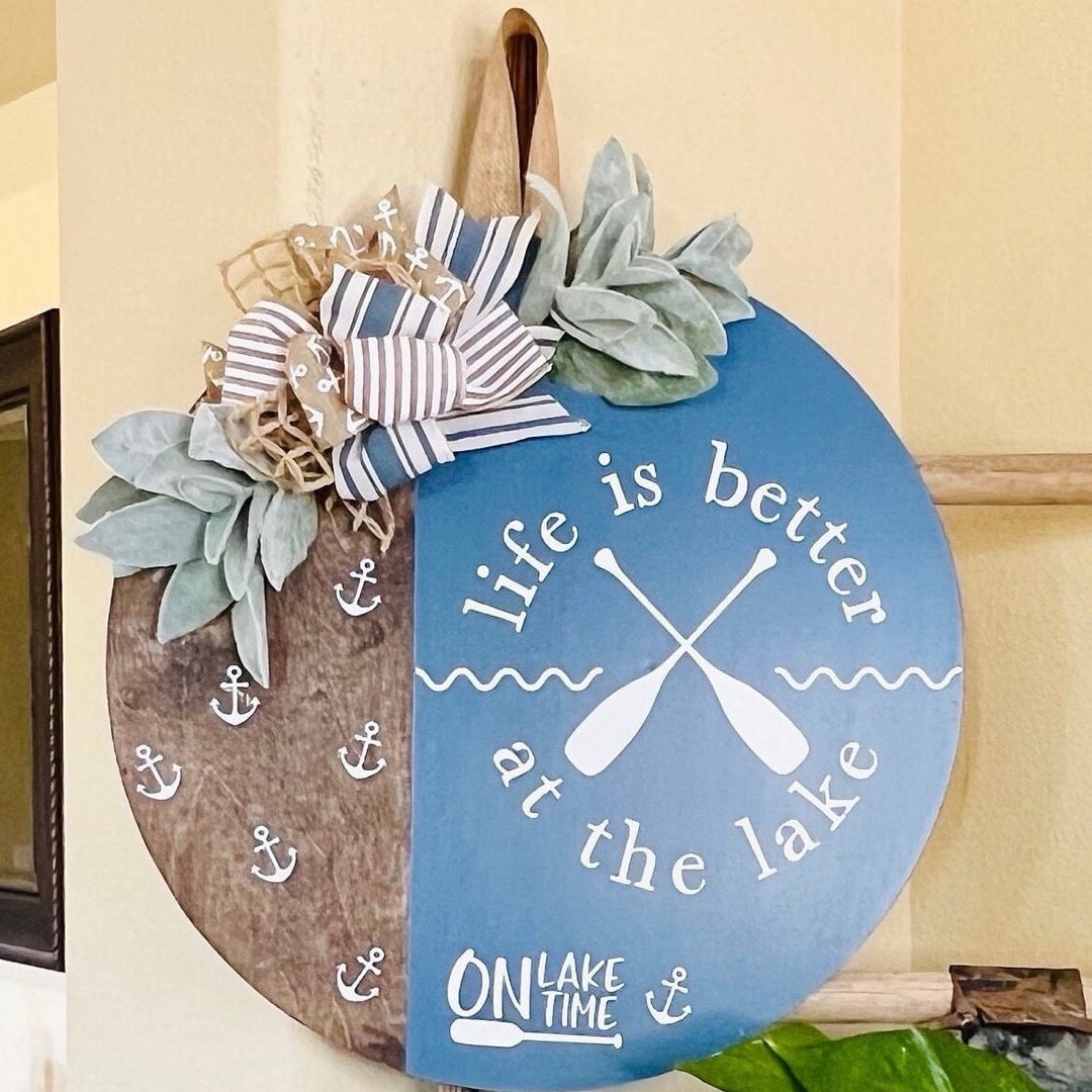 Life is Better at the Lake Door Decor, Lake Door Hanger, Lake Door Sign ...