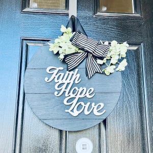 Religious Door Hanger, Front Door Decor, Religious Door Sign, Faith ...