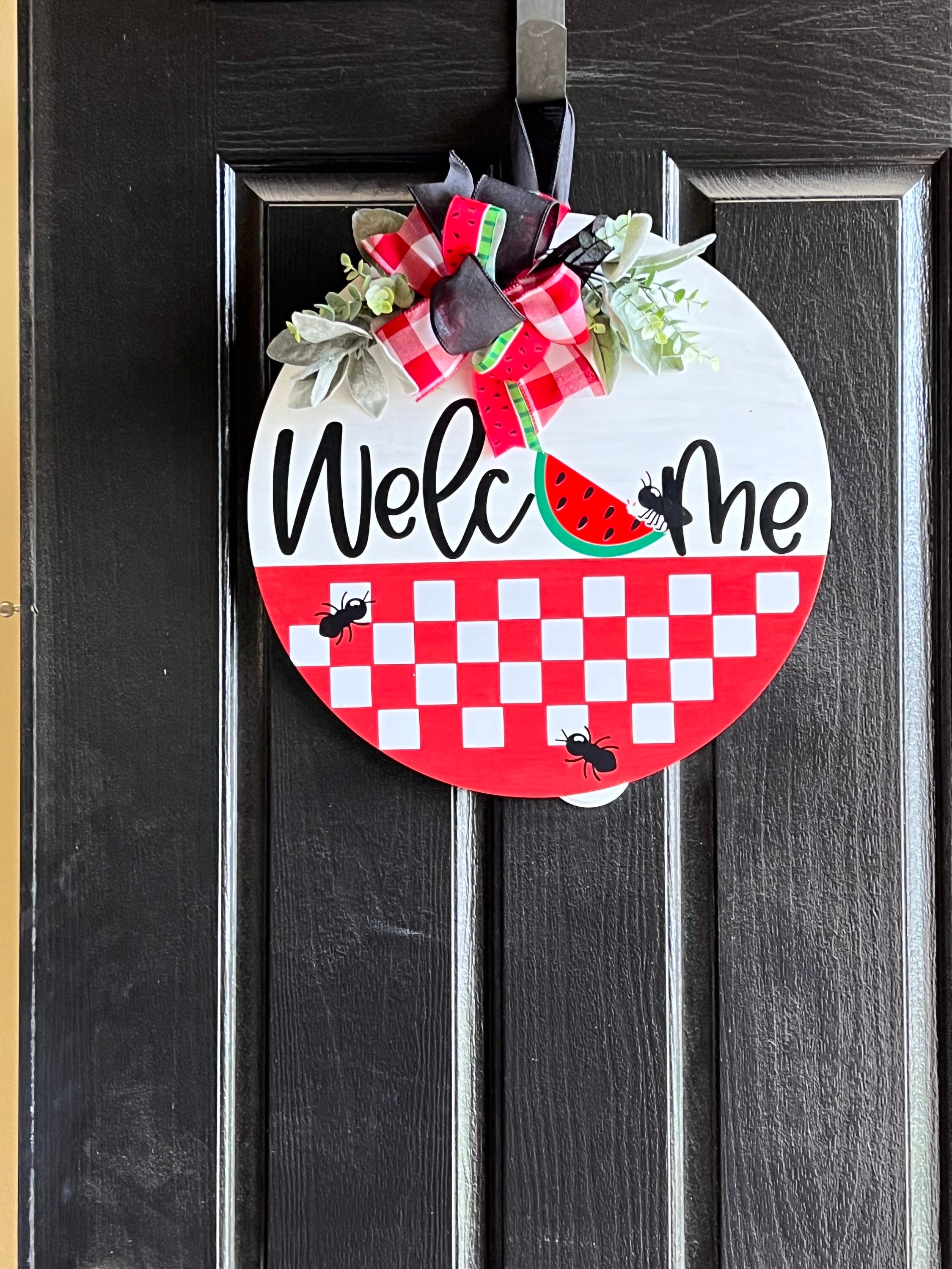 Summer Door Sign, Front Door Decor, Watermelon Door Hanger, Summer Door ...